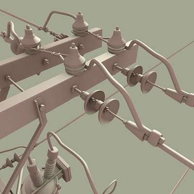 3d model telephone pole