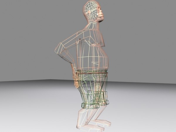 prehistoric cartoon human 3d model