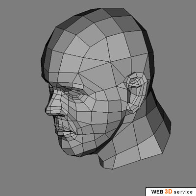 3d model male head 920 template