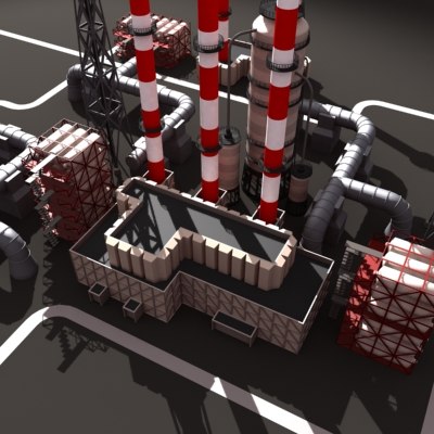 industrial plant 3d model