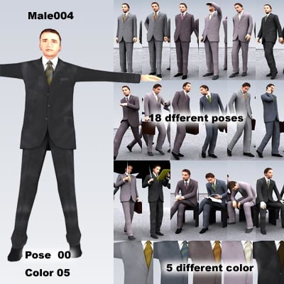 male man people 3d model