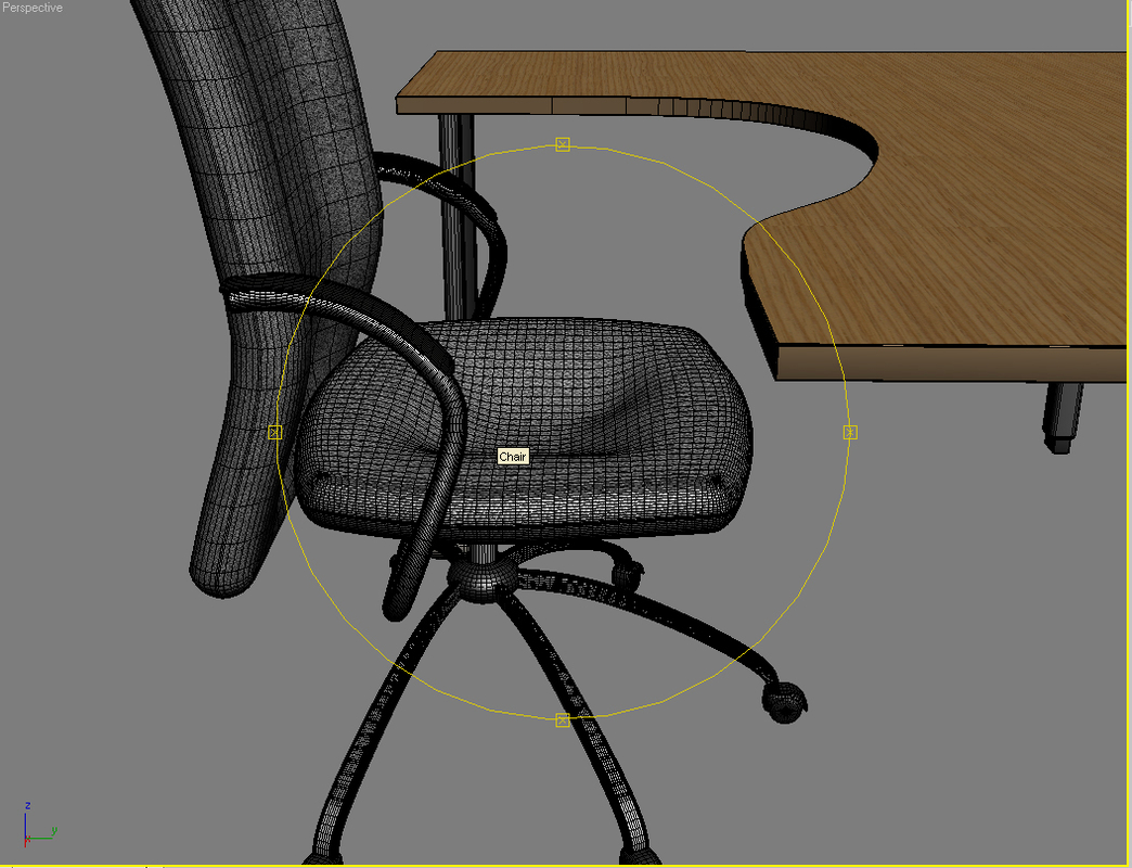 3d desk chair model