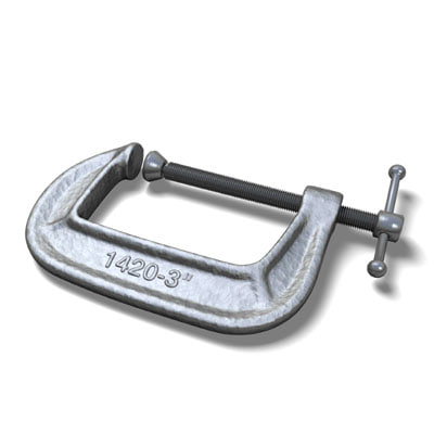 3d c clamp model