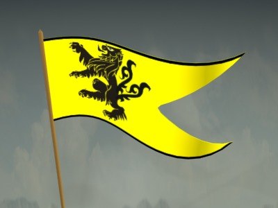 3d model of heraldic pennant flag