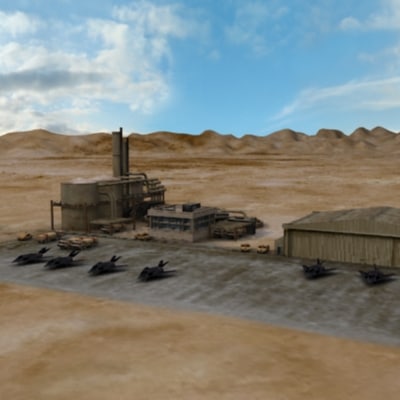 3ds max airfield desert air