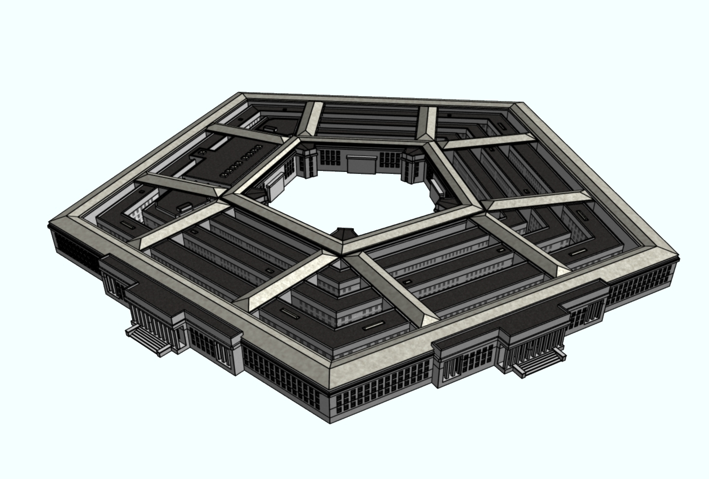 united states pentagon building 3d model
