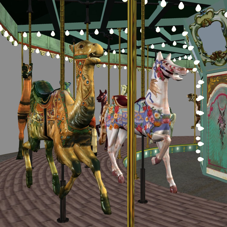 mixed carousel animals pzcrsl 3d model
