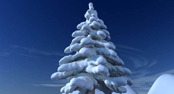 snow tree 3d model