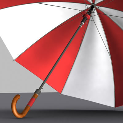 red white umbrella animation 3d model
