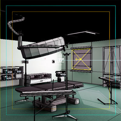 hospital ward surgery room 3d model
