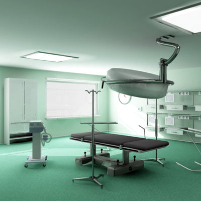 hospital ward surgery room 3d model