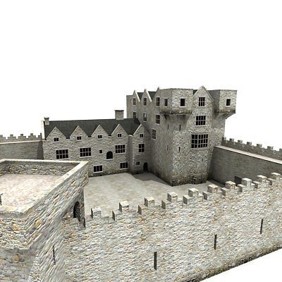 castle building architecture 3d model
