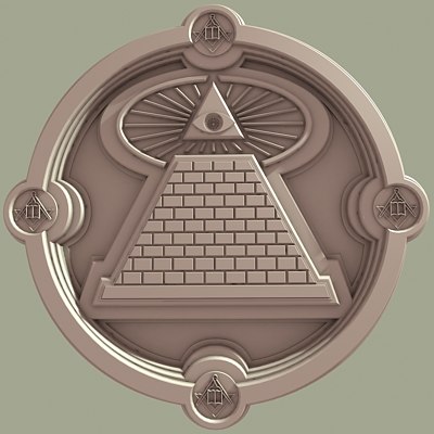 3d wall crest masonic symbols