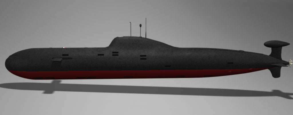 submarine akula 3d lwo