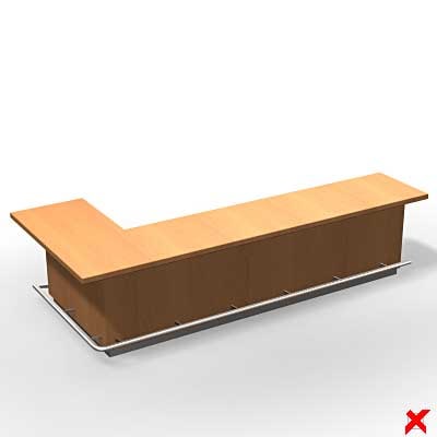 3d counter desk model