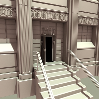 art deco building 3d model