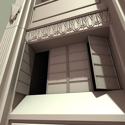 art deco building 3d model