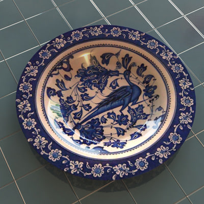handpainted ceramic plates handmade 3d model