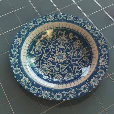 handpainted ceramic plates handmade 3d model