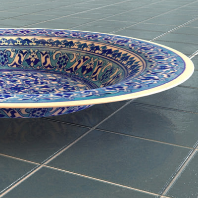 handpainted ceramic plates handmade 3d model