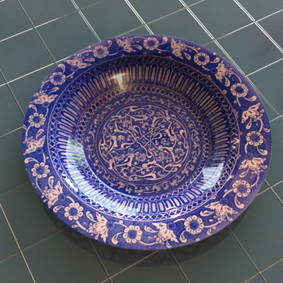 handpainted ceramic plates handmade 3d model