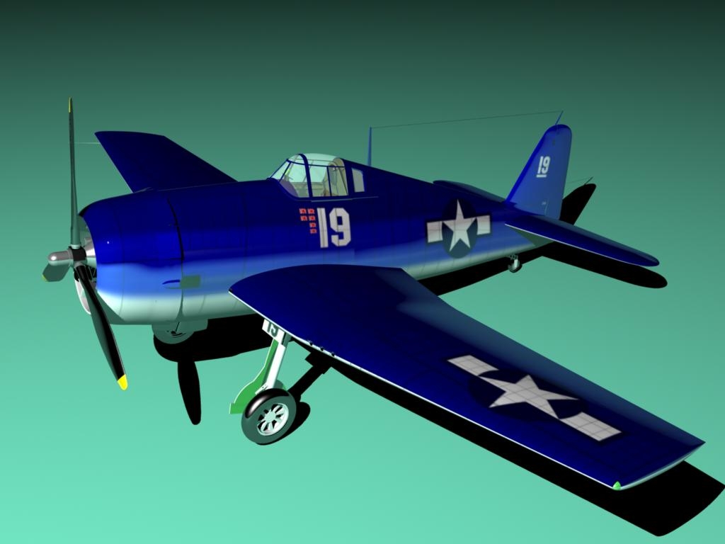 3d hellcat fighter airplane model