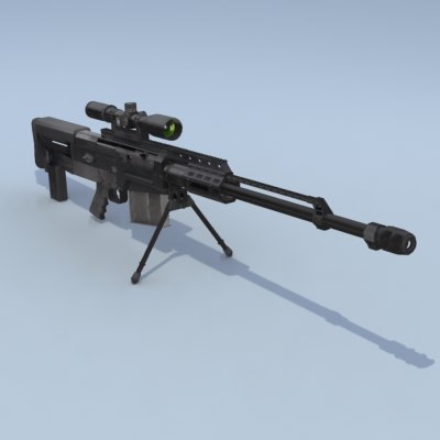 assault sniper rifle 3d model
