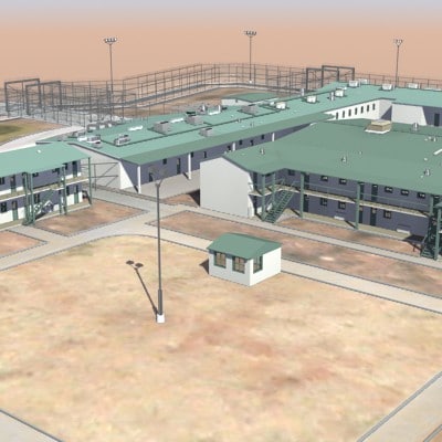 architecture building prison 3d model