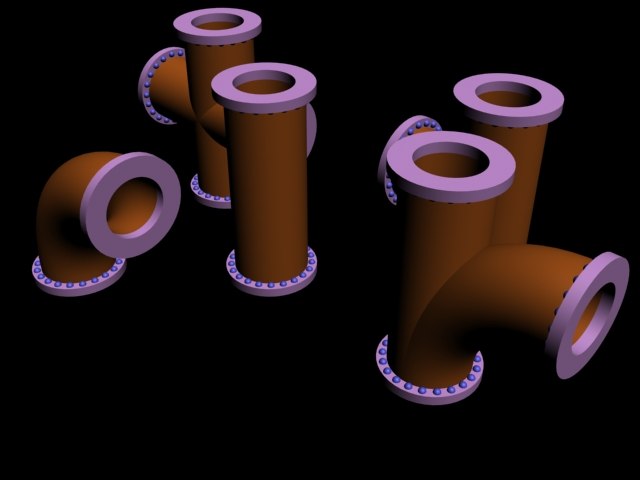 3d kit industrial pipeline pipe model