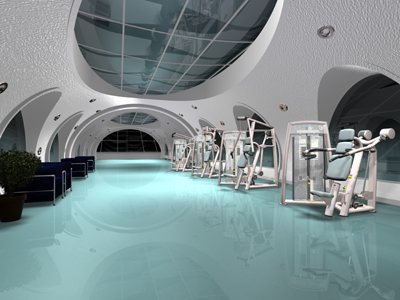 modern exhibition hall 3d model