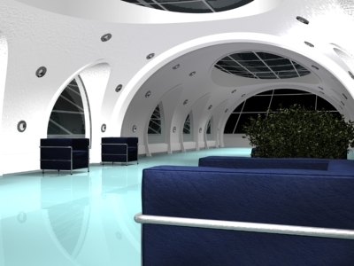 modern exhibition hall 3d model