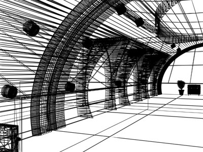 modern exhibition hall 3d model