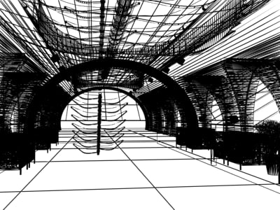 modern exhibition hall 3d model