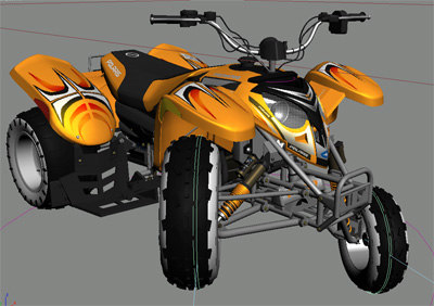 polaris 500 atv quad 3d model