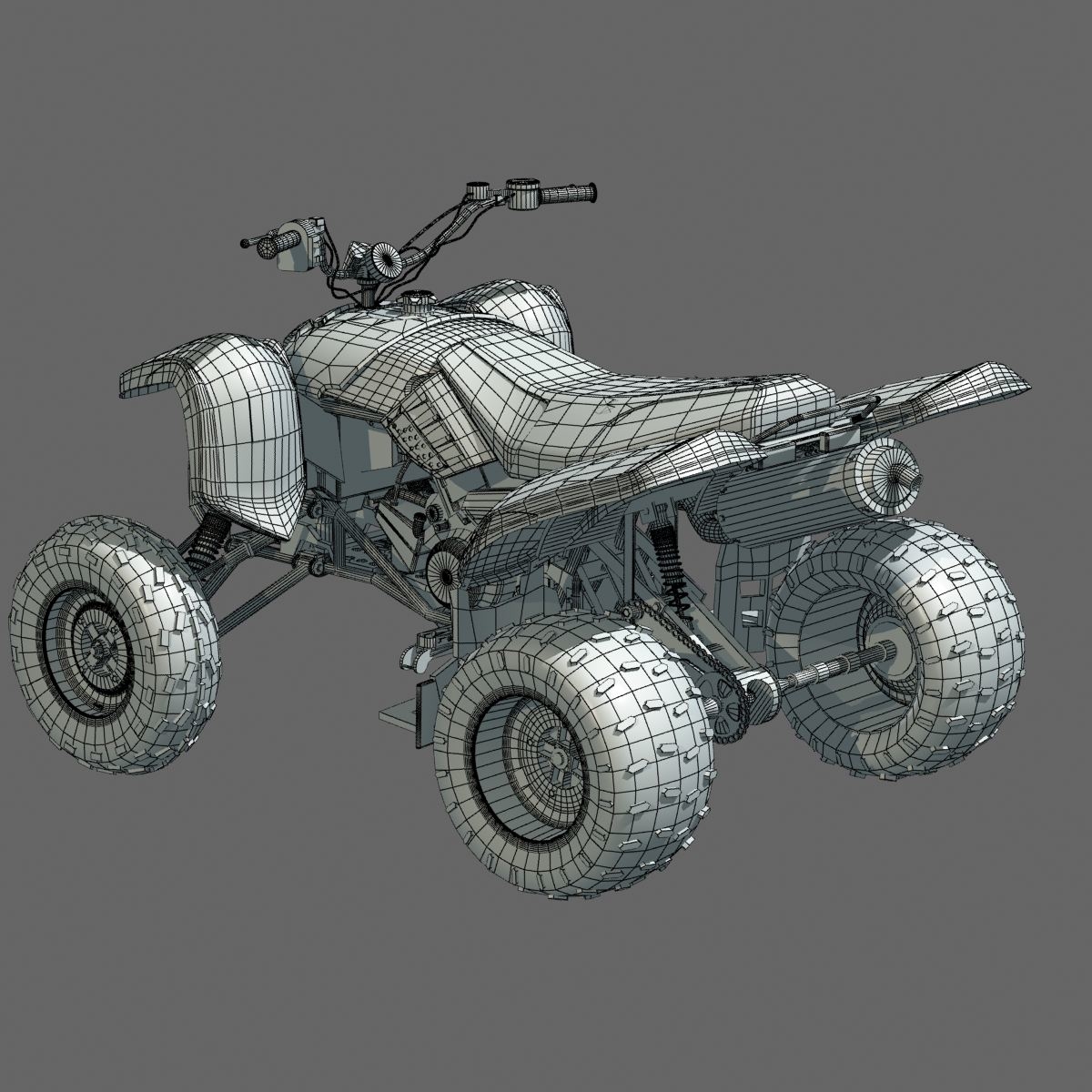 polaris 500 atv quad 3d model