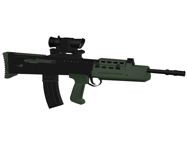 british army l85-a2 rifle weapons 3d model