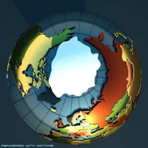 3d earth continents