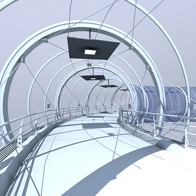 glass tunnel 3d max