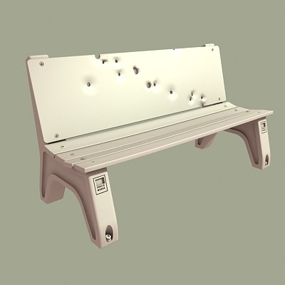 bus stop bench 3d max