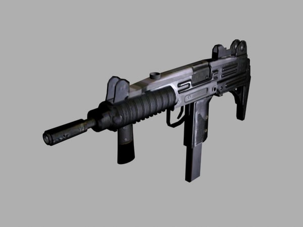 3d uzi gun model