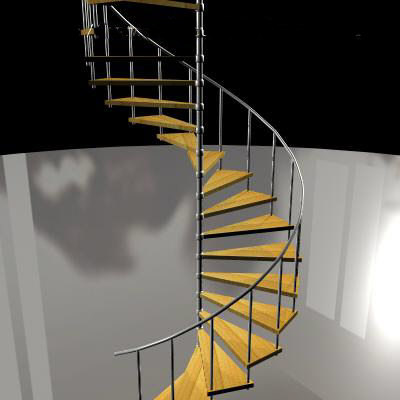 3d model of spiral staircase