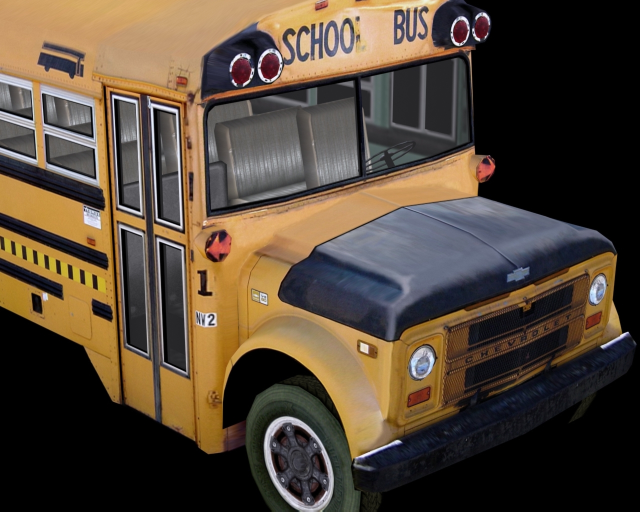 old chevy school bus 3d model