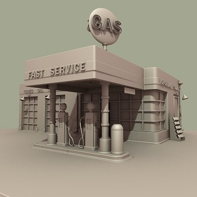 gas station pump 3d max