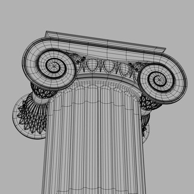 ionic column 3d obj