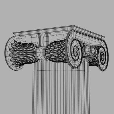 ionic column 3d obj