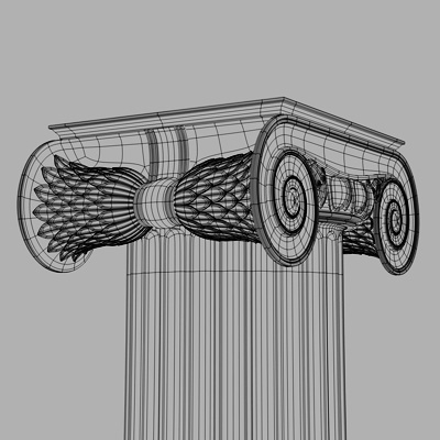ionic column 3d obj