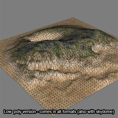 3d hills terrain landscape model