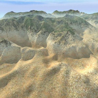 3d hills terrain landscape model