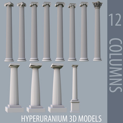 classic columns 3d max