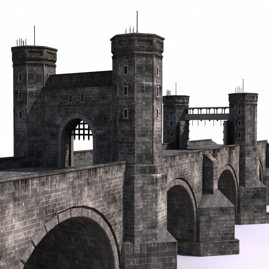 3d medieval bridge model